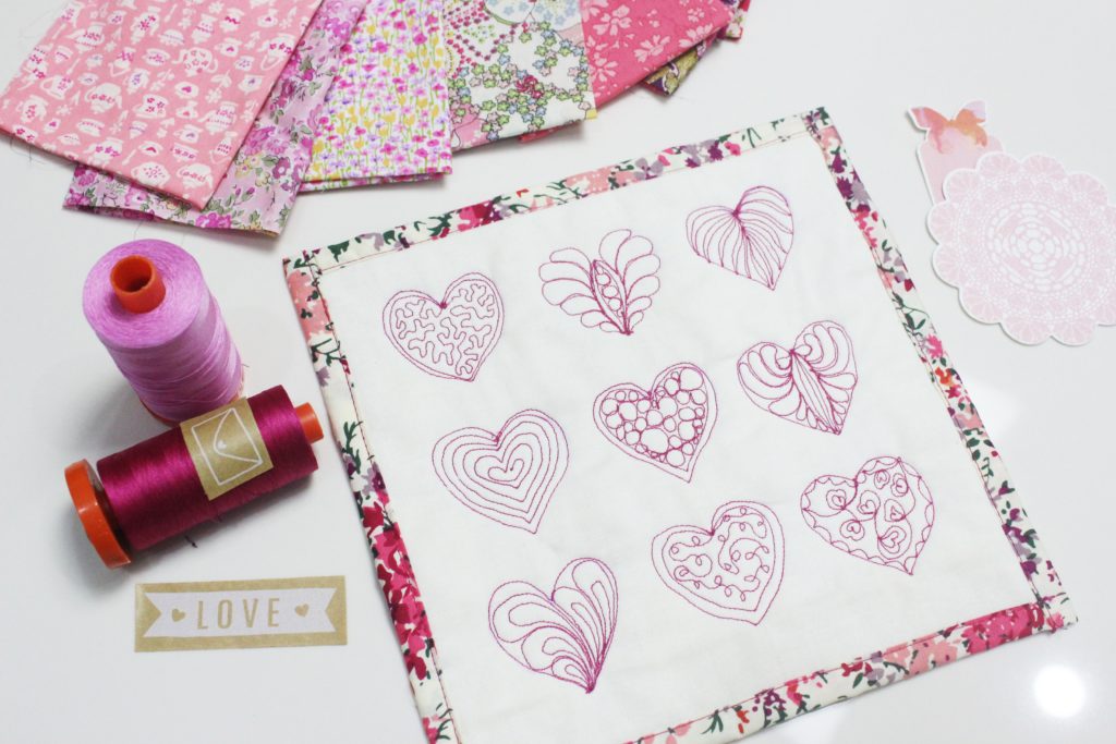 A Friday Finish: Free Motion Quilt Hearts Mini - The Little Mushroom ...